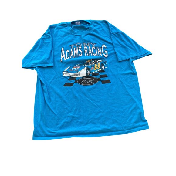 Jerzees | Shirts | Vintage Tony Adams Racing Blue Ford Stock Car 88 ...